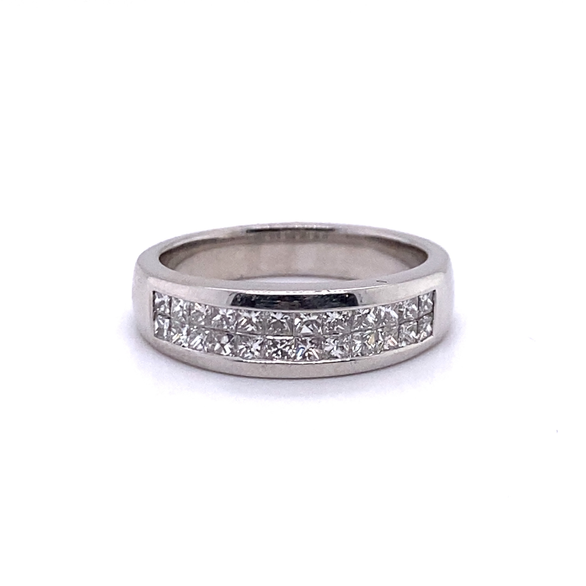 Invisible Set Princess Cut Band, Platinum | Metals in Time