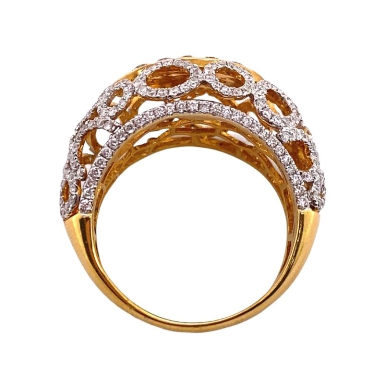 Dome Open Circle Design Right Hand Ring | Metals in Time