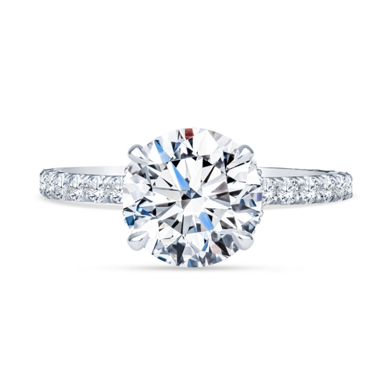 Timeless Bridal, Full Diamond Prongs and Hidden Halo | Metals in Time