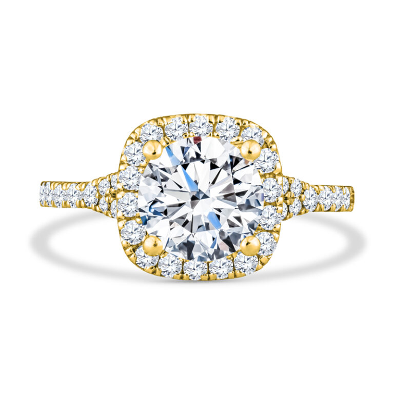 Timeless Bridal, Cushion Halo Split Shank | Metals in Time