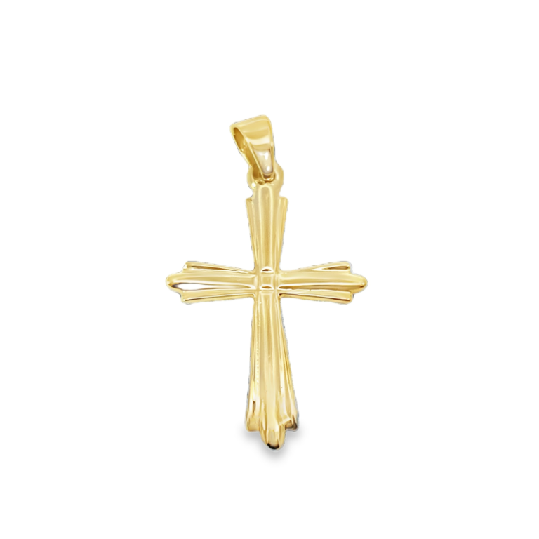 Raised Center Solid Gold Cross | Metals in Time