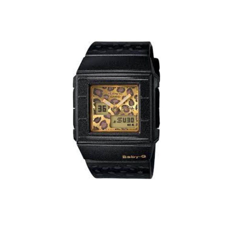 Baby-G Series Black Leopard Print with Gold Leopard Face Analog and ...
