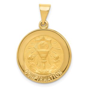 18mm Large Round Confirmation Medallion, 14kt Yellow Gold | Metals in Time